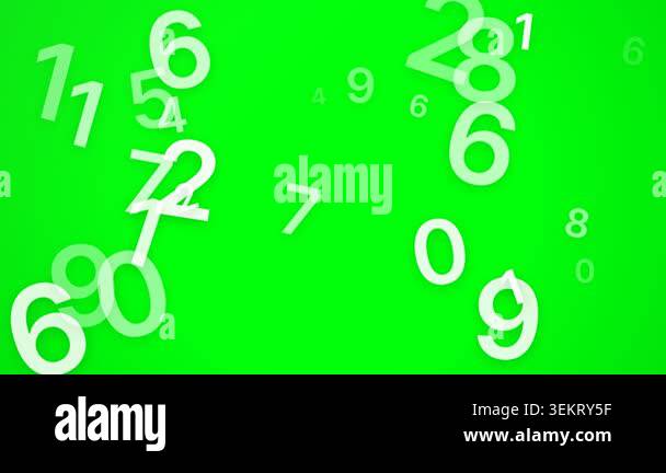 An animation of white, semi-transparent numbers floating randomly ...
