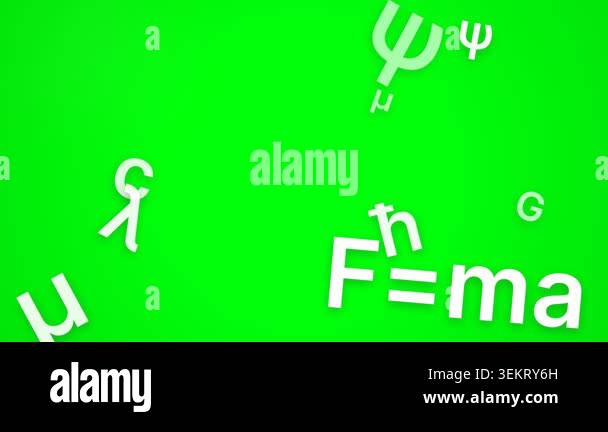 An animation of various white physics and mathematics formulas and ...