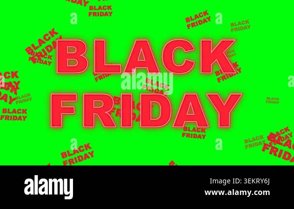 Dynamic animation of 'Black Friday' text in red and purple, with ...