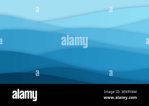 Dynamic animation featuring abstract blue wavy layers moving gracefully ...