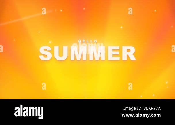 Dynamic animation featuring 'Hello Summer' text against a vibrant ...