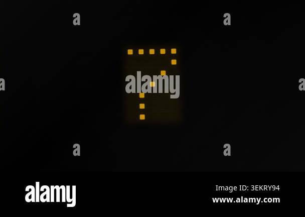 Futuristic pixel style number glowing on dark background, ideal for ...