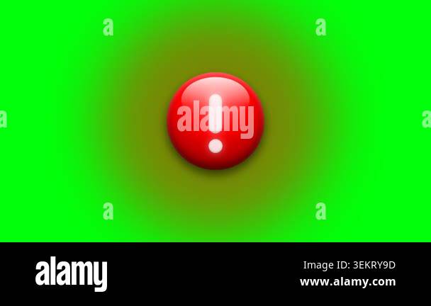 A vibrant red exclamation mark icon pulsates with a subtle glow on a ...