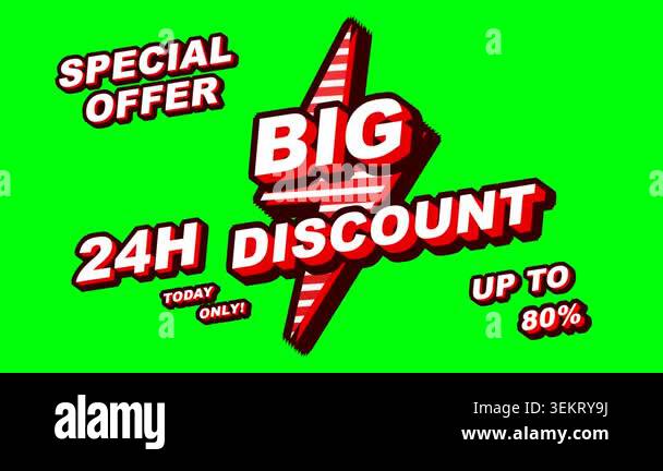 Animated graphic advertising a big 24-hour discount special offer of up ...