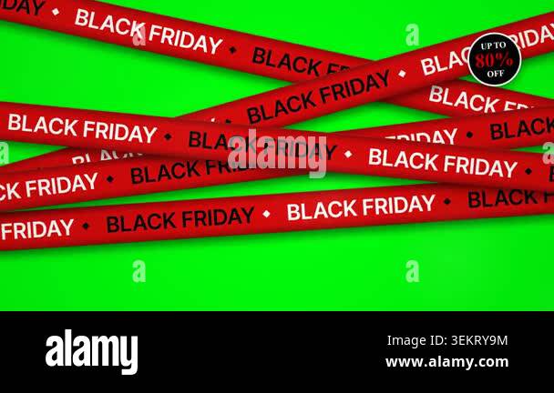 This video features red ribbons with 'Black Friday' text on a vibrant ...