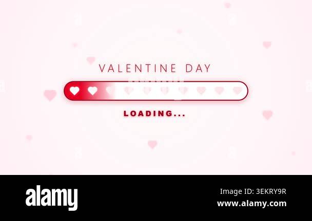 An animated loading bar fills with hearts, symbolizing the arrival of ...