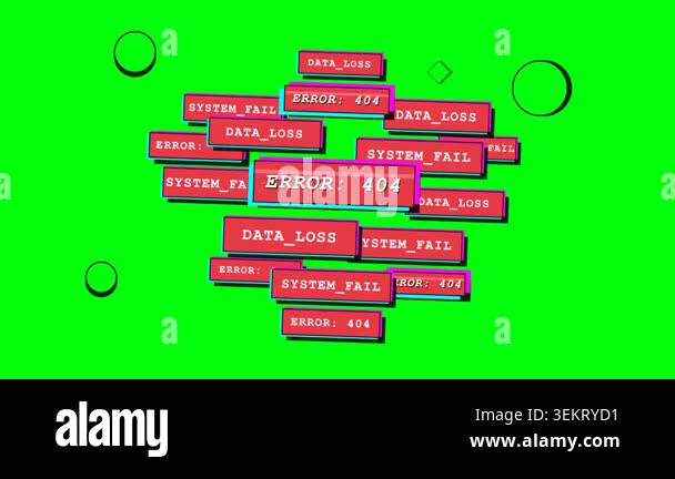 A dynamic animation of various system error pop ups like 404 error and ...