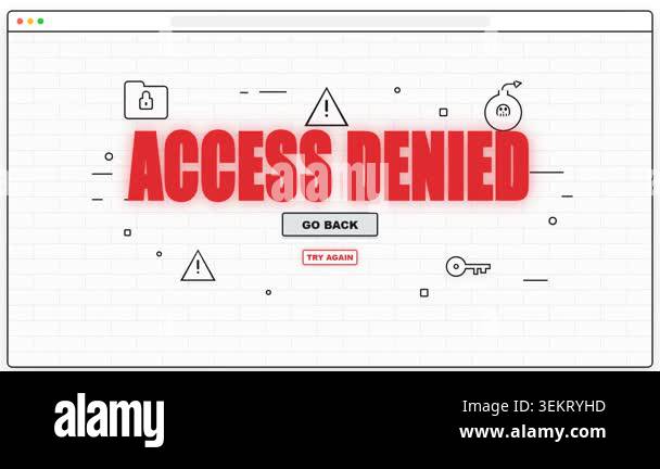 A clean animation of a browser window displaying an Access Denied error ...