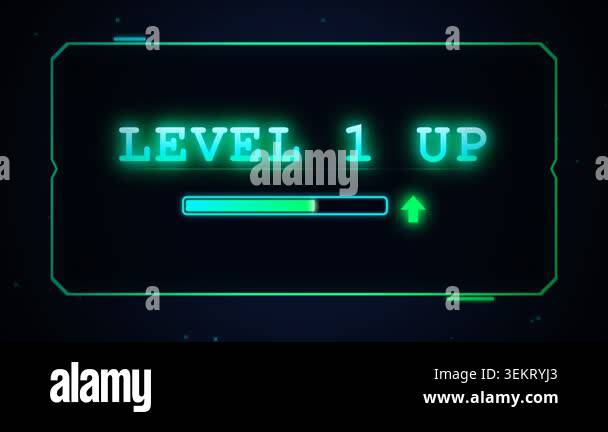 Futuristic neon user interface with loading progress bar and glowing ...
