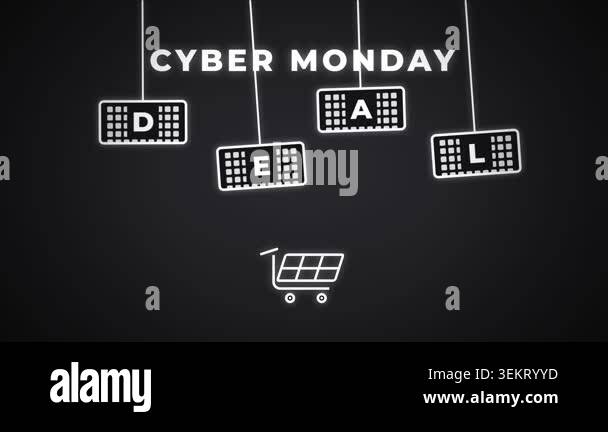 A minimalist animation for Cyber Monday featuring swinging keyboards ...