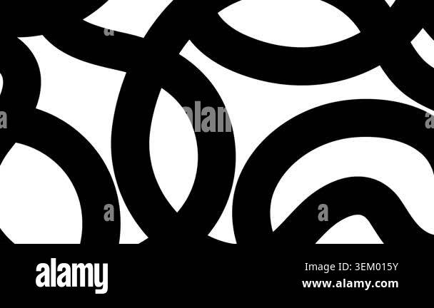 Minimalist Looping Black Organic Curves on White Background Stock Video ...