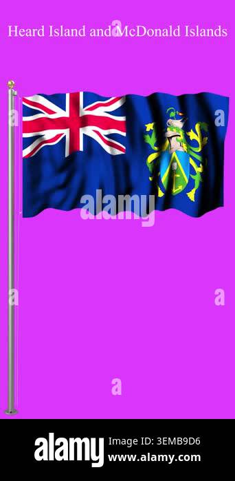 Pitcairn Islands Flag Animation, MP4 Waving Island Banner Background ...