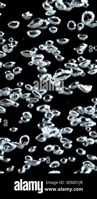 Small air bubbles underwater. Filmed on a high-speed camera at 1000 fps ...