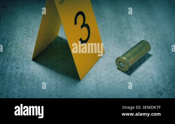 Bullet Casings At Crime Scene 2 Shots Stock Video Footage - Alamy