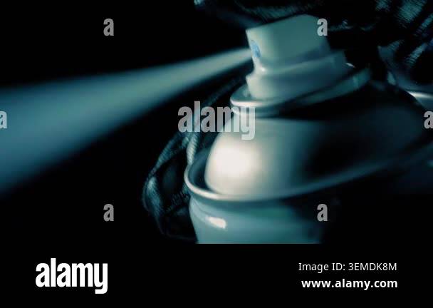 Gloved Hand Sprays Can Generic Substance 3 Shots Stock Video Footage ...