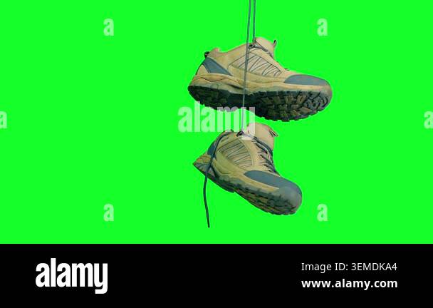 Old Shoes Hung Up Isolated Green Screen Element Stock Video Footage - Alamy