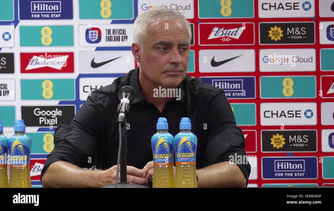 England 1 New Zealand 0: Darren Bazeley press conference Stock Video ...