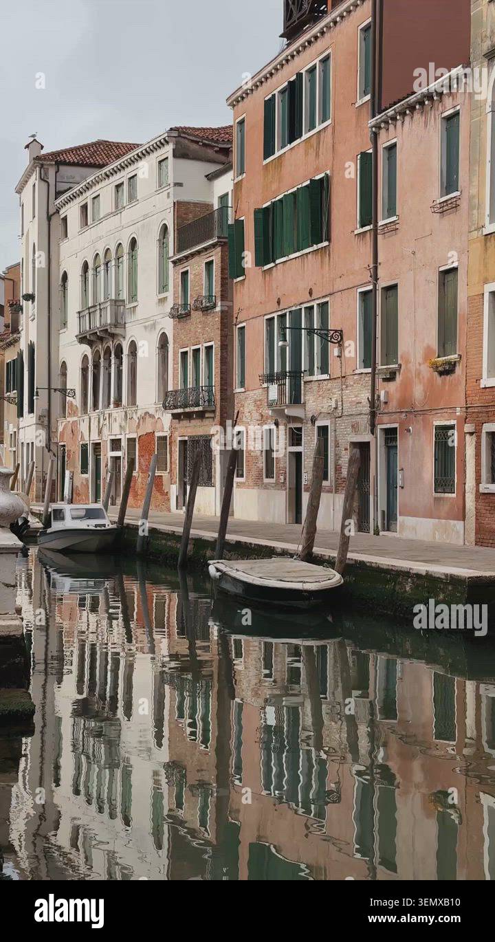 Old European buildings and canal Stock Video Footage - Alamy