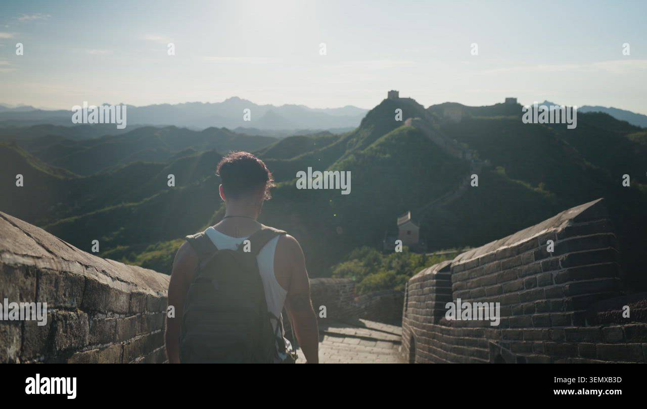 Traveler steps along ancient stones Stock Video Footage - Alamy