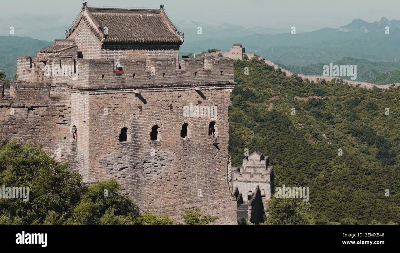 Ancient watchtower overlooking the Great Wall Stock Video Footage - Alamy