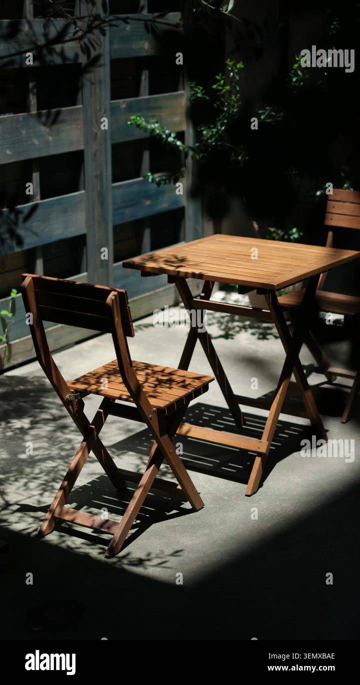 Empty Outdoor Cafe Table in Kyoto on Windy Day Stock Video Footage - Alamy