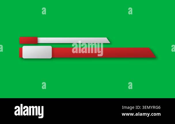 Professional red and white breaking news lower third graphics on green ...