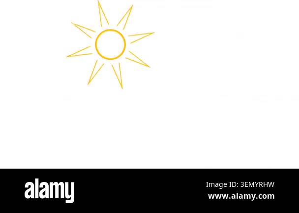 A vibrant orange sun icon animates into view, symbolizing the warmth ...