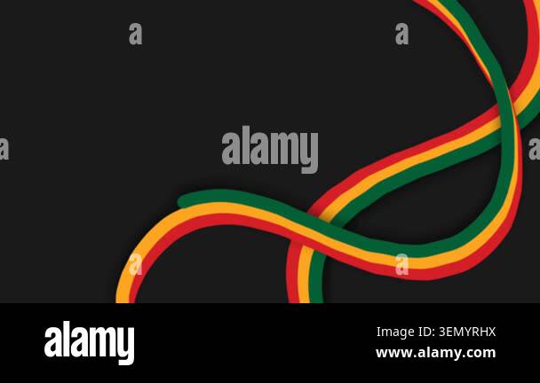 Abstract Juneteenth background featuring dynamic red, yellow, and green ...