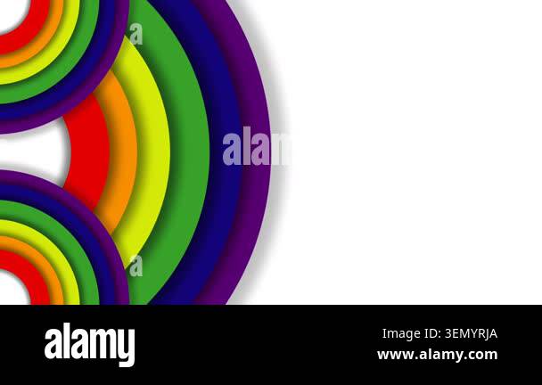 Abstract vibrant rainbow circles design symbolizing Pride Month, LGBTQ+ ...