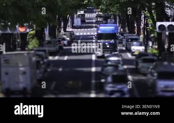 A timelapse of traffic jam at the downtown street near the traditional ...