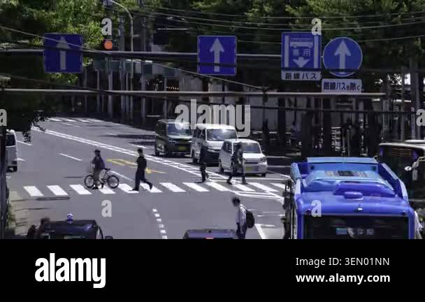 A timelapse of traffic jam at the downtown street in Tokyo. High ...