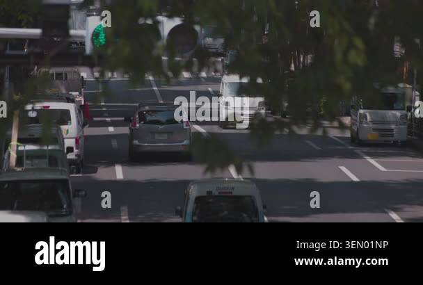 A cityscape of traffic jam at the downtown street in Tokyo. High ...
