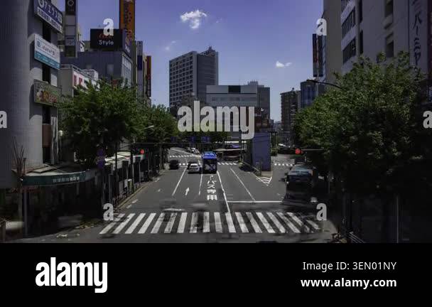 A timelapse of traffic jam at the downtown street in Tokyo. High ...