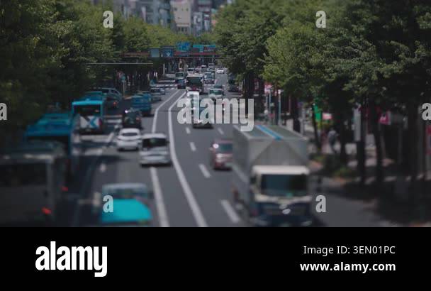 A cityscape of traffic jam at the downtown street in Tokyo. High ...