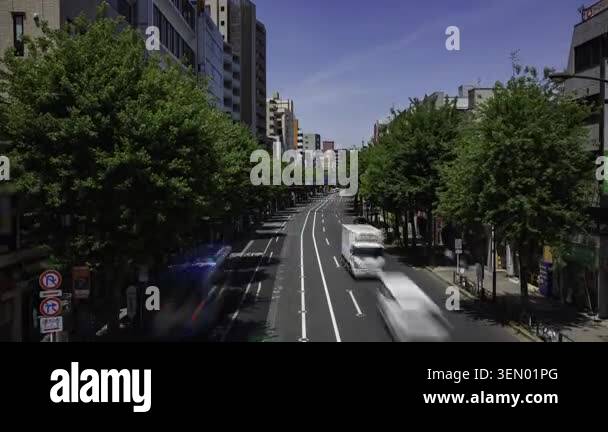 A timelapse of traffic jam at the downtown street in Tokyo. High ...