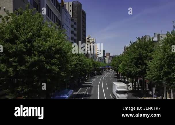 A timelapse of traffic jam at the downtown street in Tokyo. High ...