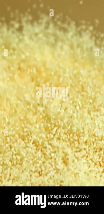 Semolina flies up and falls. Filmed on a high-speed camera at 1000 fps ...