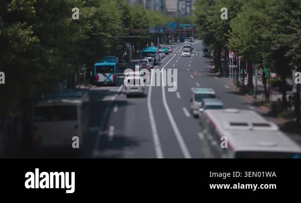 A cityscape of traffic jam at the downtown street in Tokyo. High ...