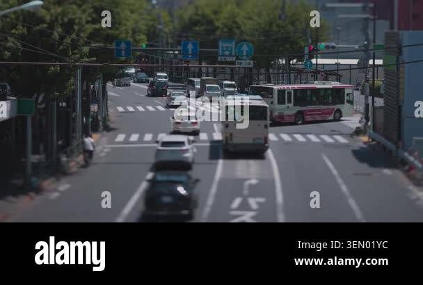 A cityscape of traffic jam at the downtown street in Tokyo. High ...