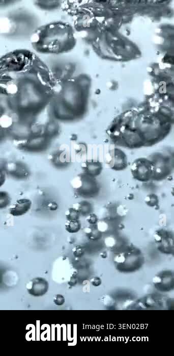 Super slow motion air bubbles underwater. Filmed on a high-speed camera ...