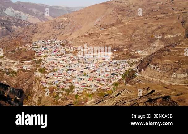 Aerial View Of Terraced Village With Winding Path And Cascading Stream ...