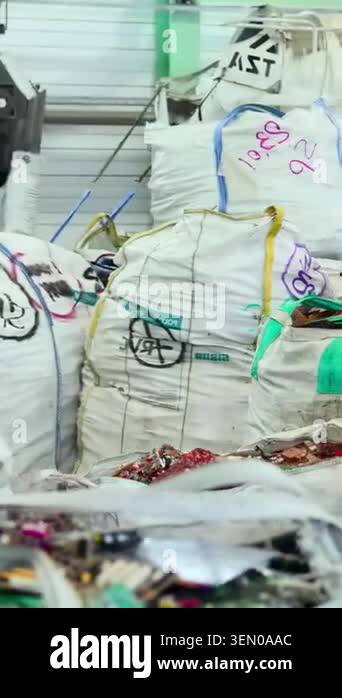 Industrial Warehouse Piles Of Ewaste Sacks Packed With Circuit Boards ...