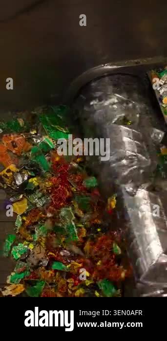 Industrial Waste Shredder Processing Mixed Plastic Scraps Inside ...