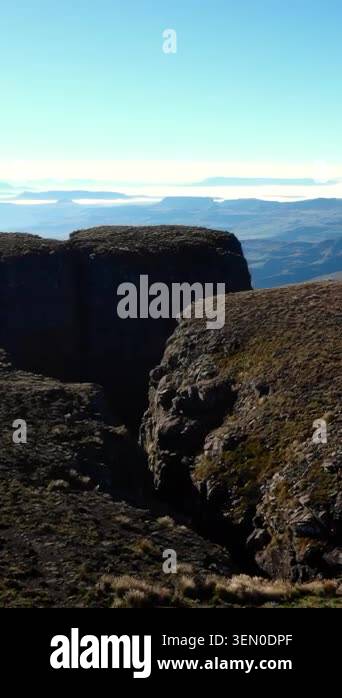 Wide Highland Plateau Overlook At Dawn Revealing Flat Outcrop Leading ...