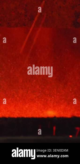 Fiery Slag Clouds Rising Above Molten With Incandescent Droplets And ...