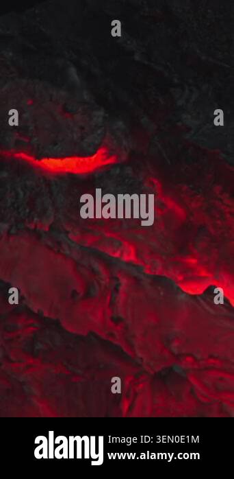 Molten Channel Cutting Through Dark Slag With Red Veins And Cracking ...
