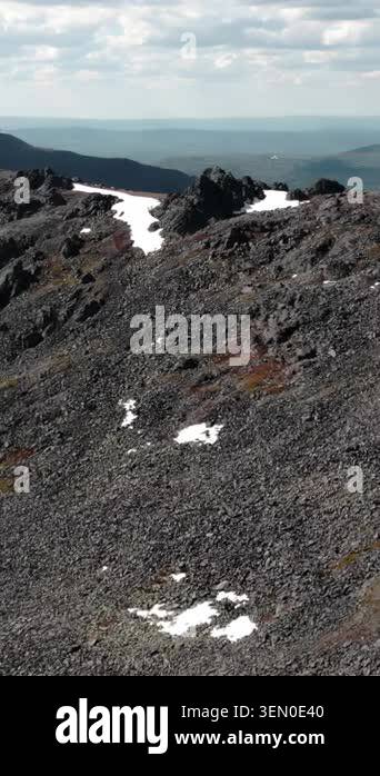 Close Aerial View Of Scree Ridge, Talus Slopes And Textured Stones ...