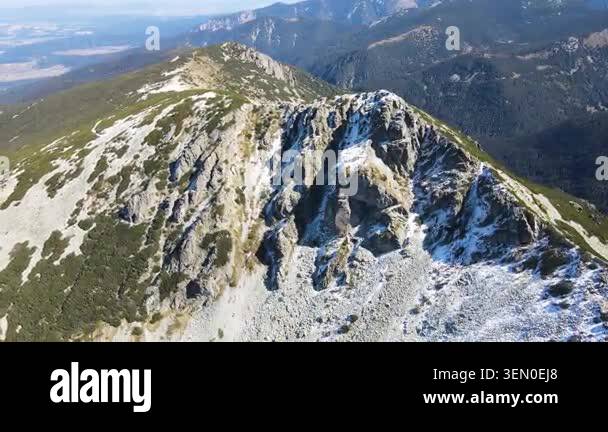 Amazing Aerial Autumn landscape of Rila Mountain near Mechit and Popova ...