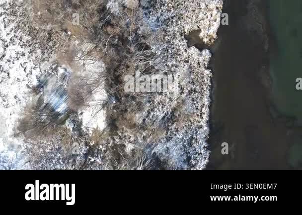 Aerial winter view of Pancharevo lake, Sofia city Region, Bulgaria ...