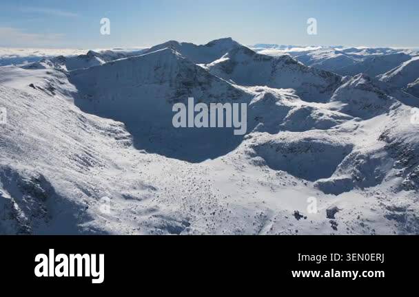 Amazing Aerial Winter view of Rila mountain near Musala peak, Bulgaria ...